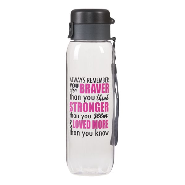 Braver Stronger Cancer Awareness Clear Water Bottle – CCC Brooklyn Campus